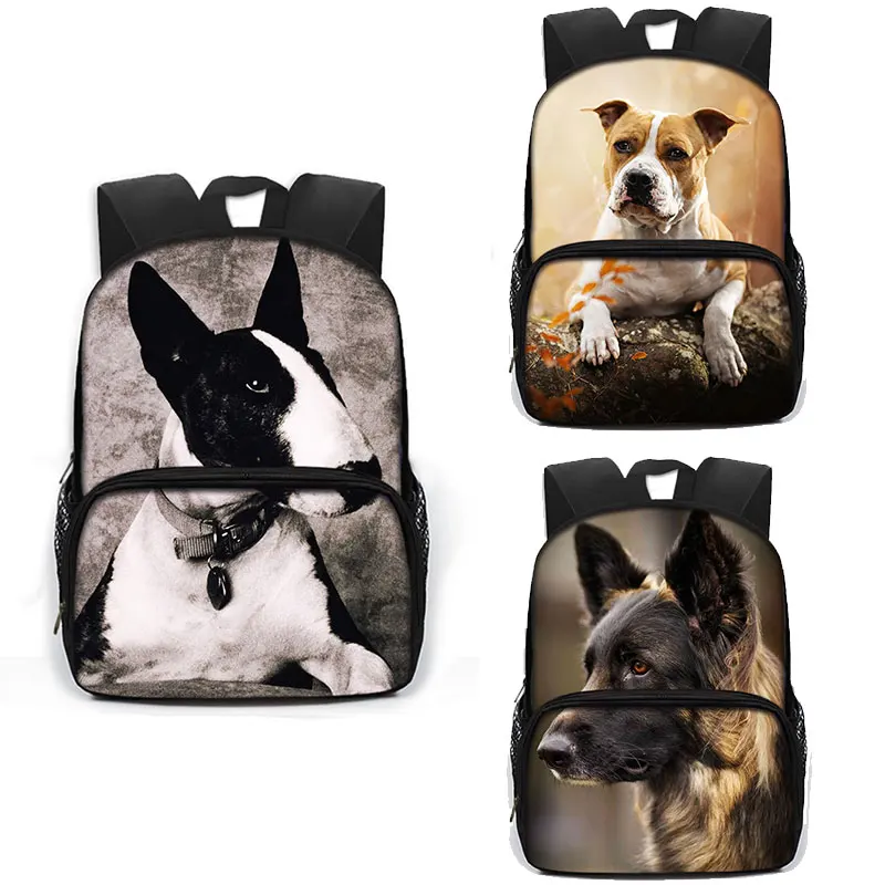 13 Inches German Shepherd / Bulldog Backpack Cute Boston Terrier ...