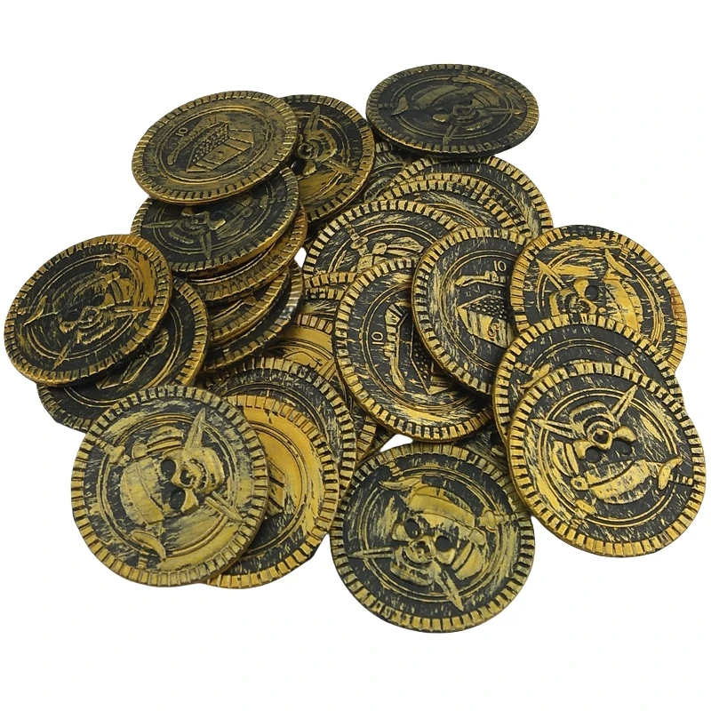 10-30-60pcs-Retro-Plastic-Pirate-Coin-Halloween-Kids-Party-Decoration ...