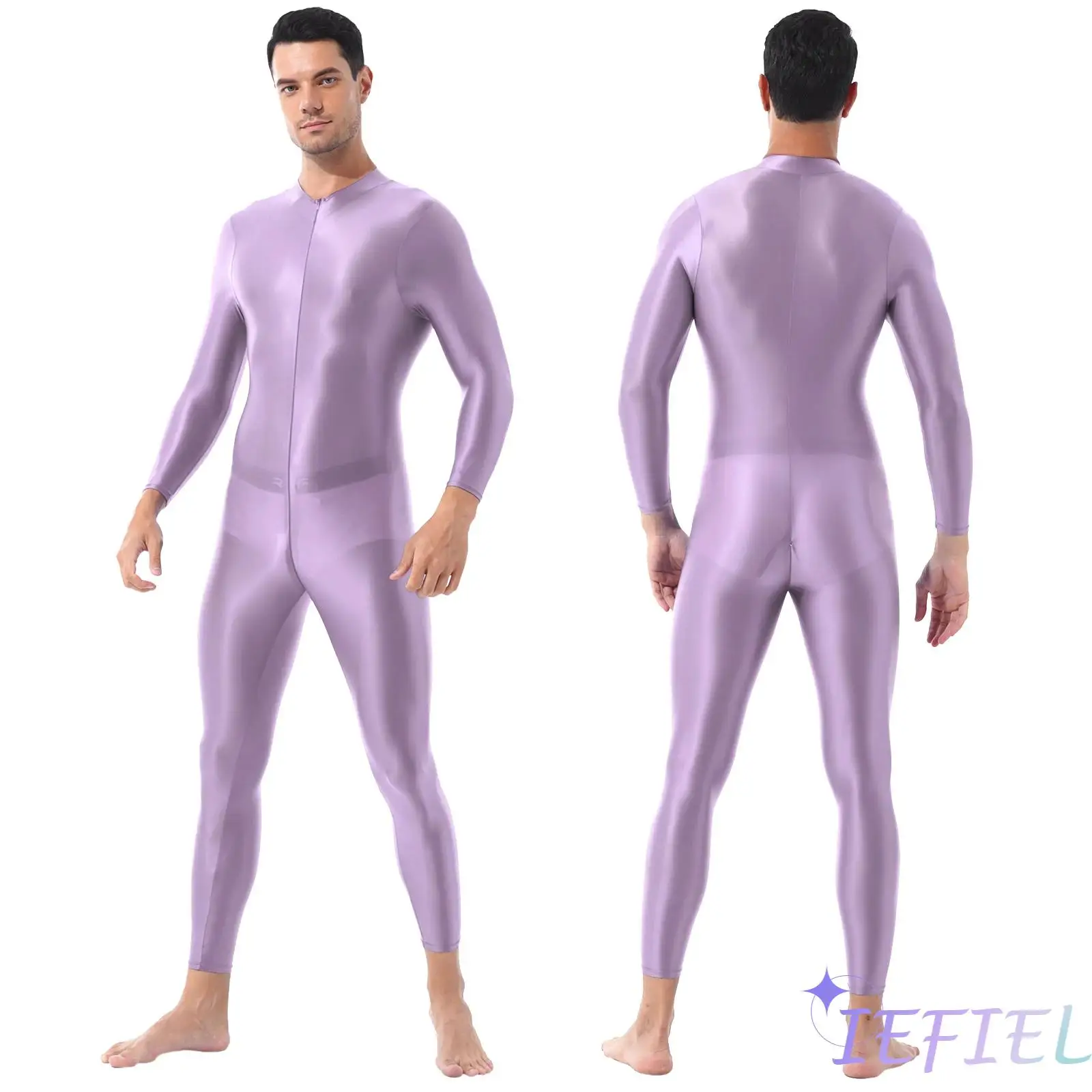 Men-Glossy-Bodystocking-Smooth-Long-Sleeve-Oil-Shiny-Full-Body-Bodysuit ...