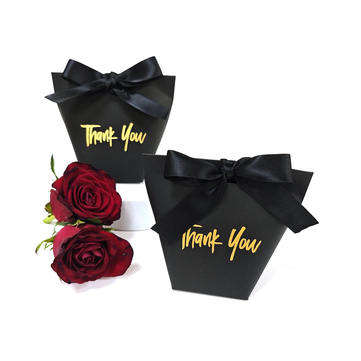 10/50-piece gold-stamped "thank you" small gift boxes for gift wrapping ...