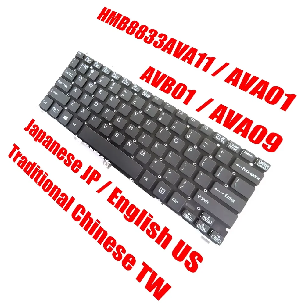 JP US TW Laptop Keyboard HMB8833AVA11 HMB8833AVA01 HMB8833AVB01 ...