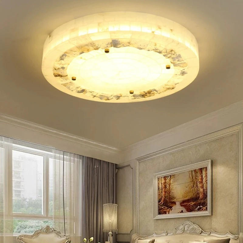 Nordic Ceiling Lamp with Marble Natural Spanish Marble Ceiling ...