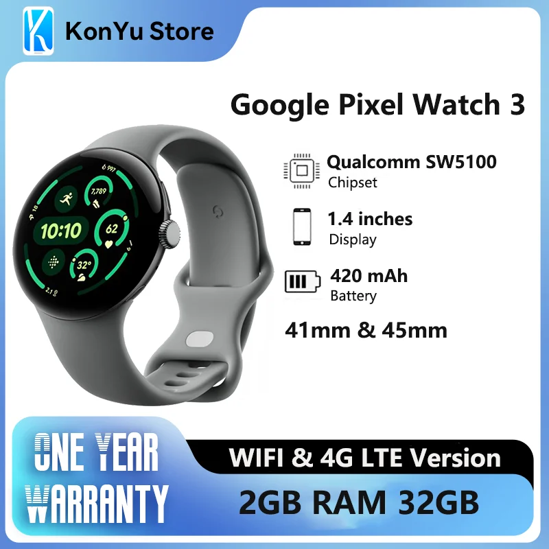 New-Google-Pixel-Watch-3-41mm-45mm-WIFI-LTE-Version-Qualcomm-SW5100 ...