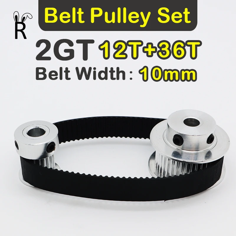 3-1-Reduction-12T-36T-2GT-Belt-Pulley-Set-Belt-Width-10mm-Timing-Pulley ...