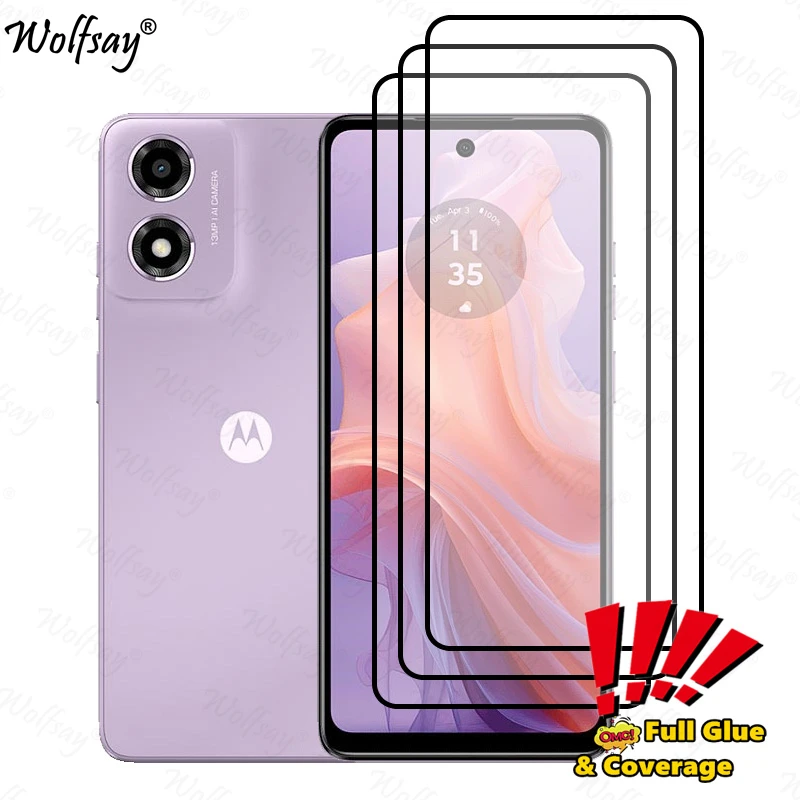 Full Cover Glue Screen Protector For Motorola Moto E14 Tempered Glass ...