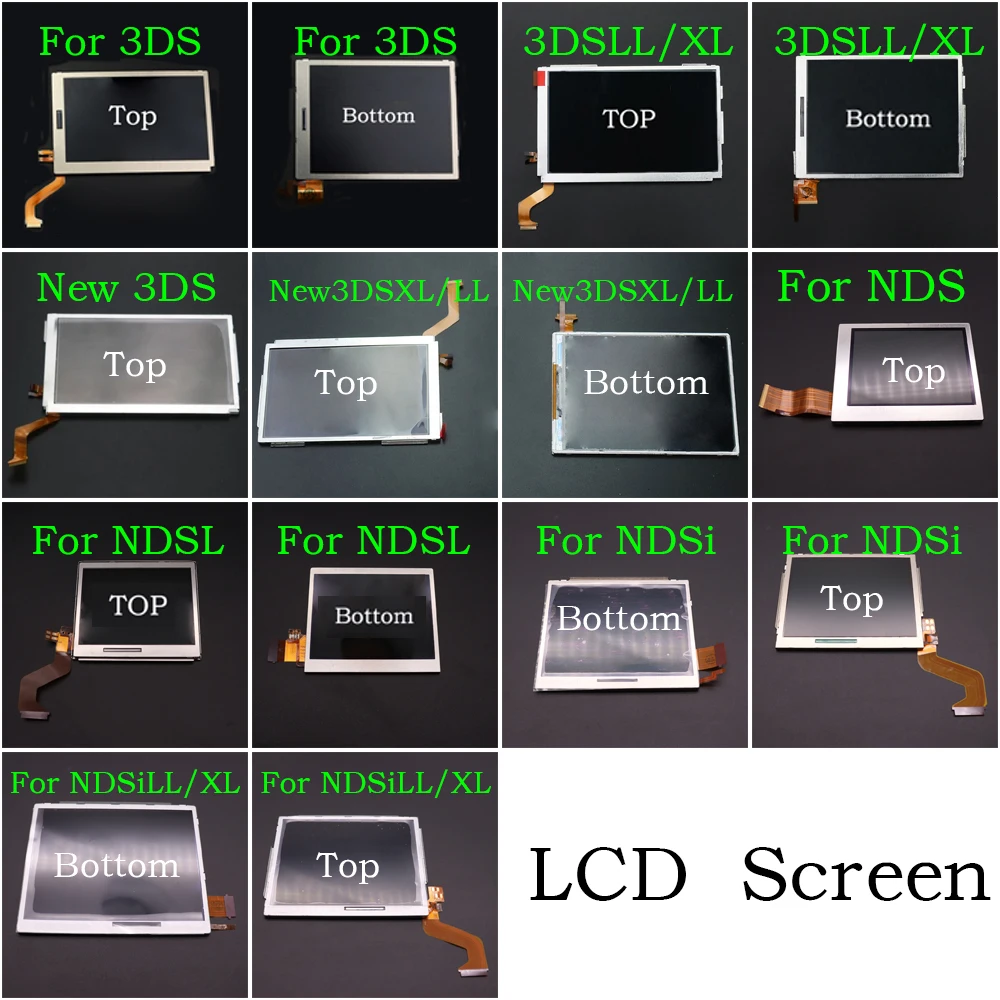 Original Top Bottom Upper Lower LCD Screen Display For Nintend DS Lite ...