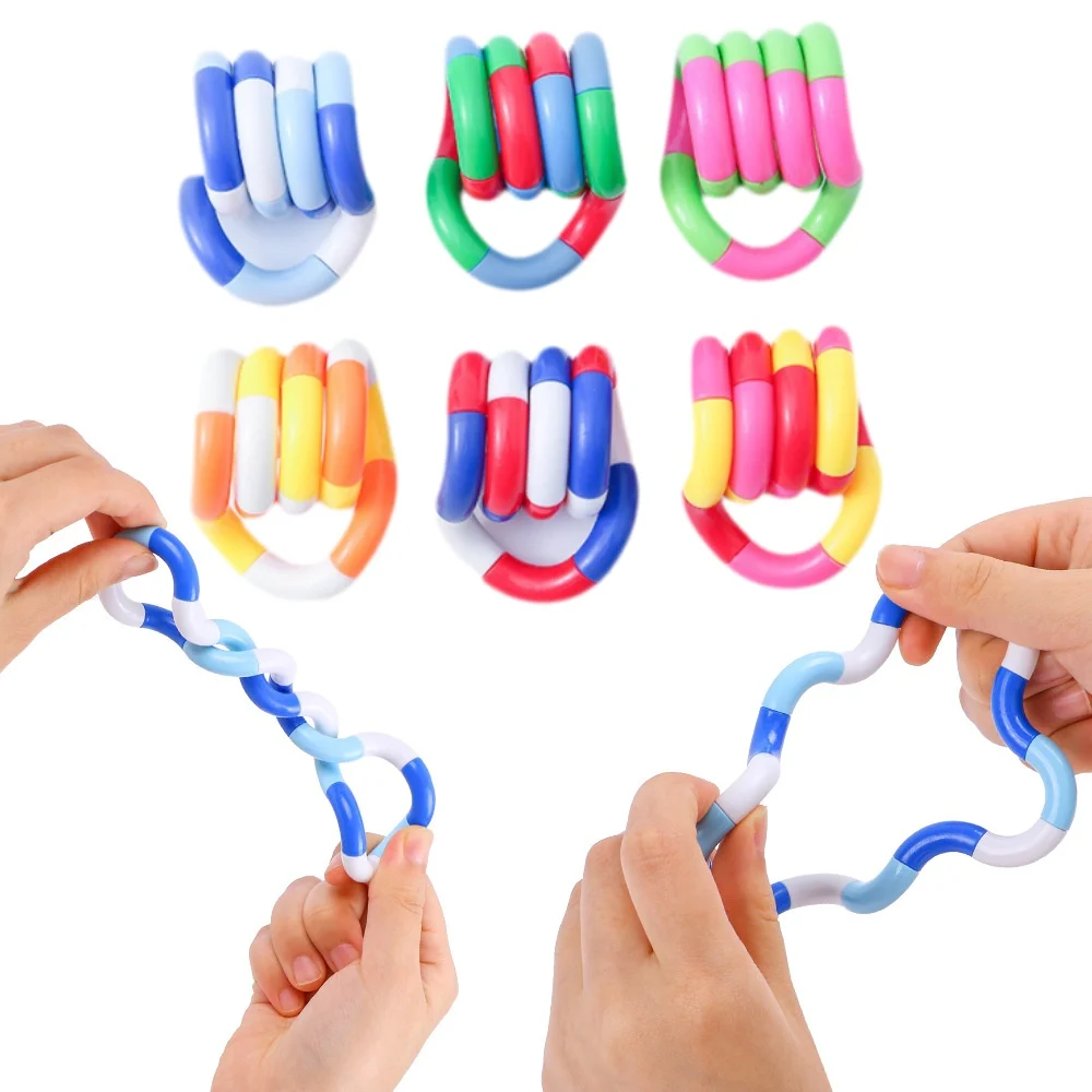 5Pcs Twisted Ring Magic Figet Trick Rope Education Stress Relief Toys ...
