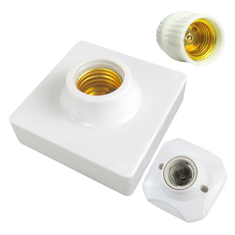E27 Heat Light Bulb Lamp Socket Holder Porcelain Straight Glazed ...