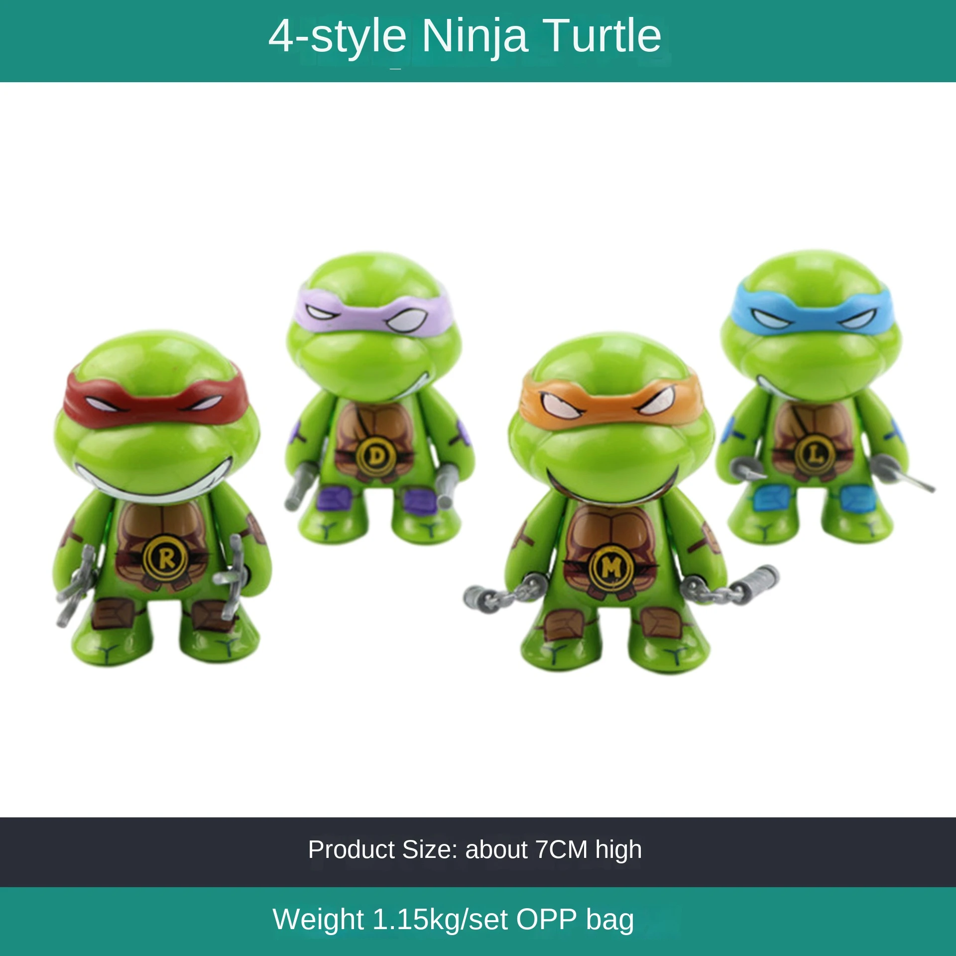Teenage Mutant Ninja Turtles 4pcs/Set Leo Raph Mikey Don Anime Action ...