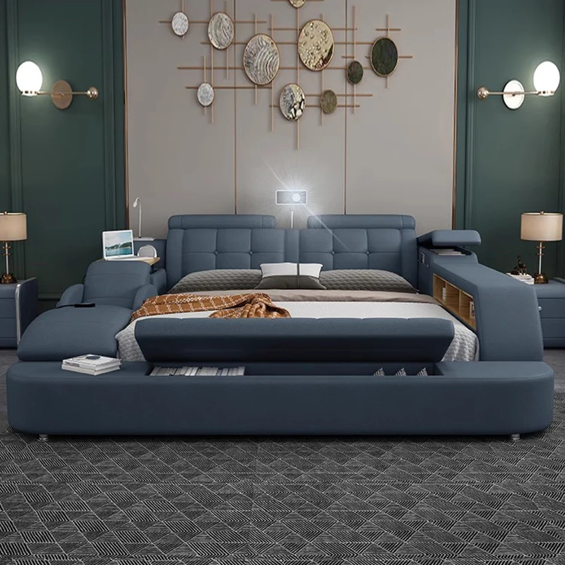 Smart High End Bed Custom Large Villa Multifunctional Modern Bed Queen ...