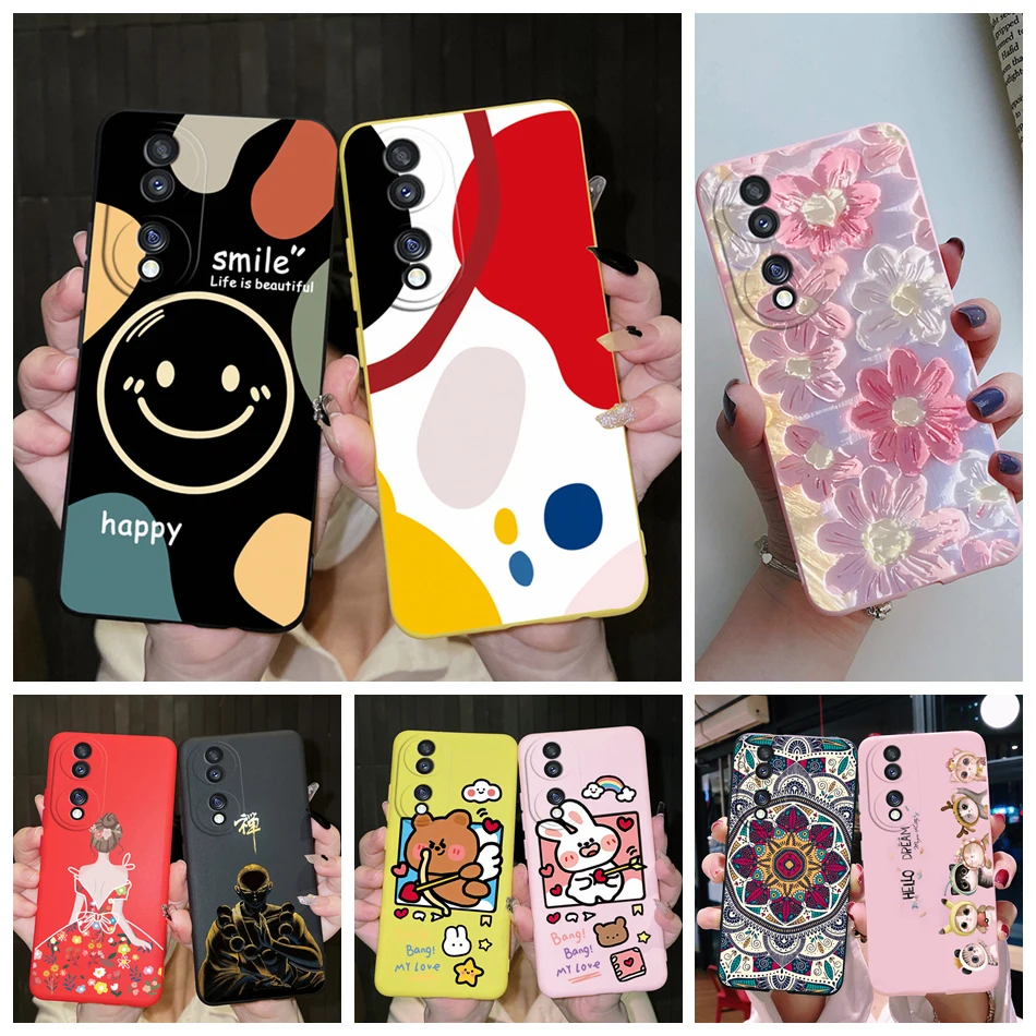 For Huawei Honor 70 Case FNE-AN00 FNE-NX9 Stylish Flower Cover Soft ...
