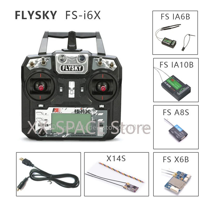 FLYSKY-FS-i6X-FS-i6X-10CH-2-4GHz-AFHDS-2A-RC-Transmitter-With-X6B-iA6B ...