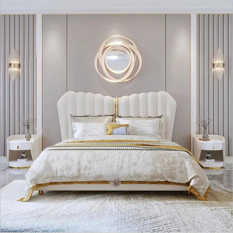 Full-Size-Bed-Frame-Nordic-Elegant-Luxury-Double-Design-Queen-Bedroom ...