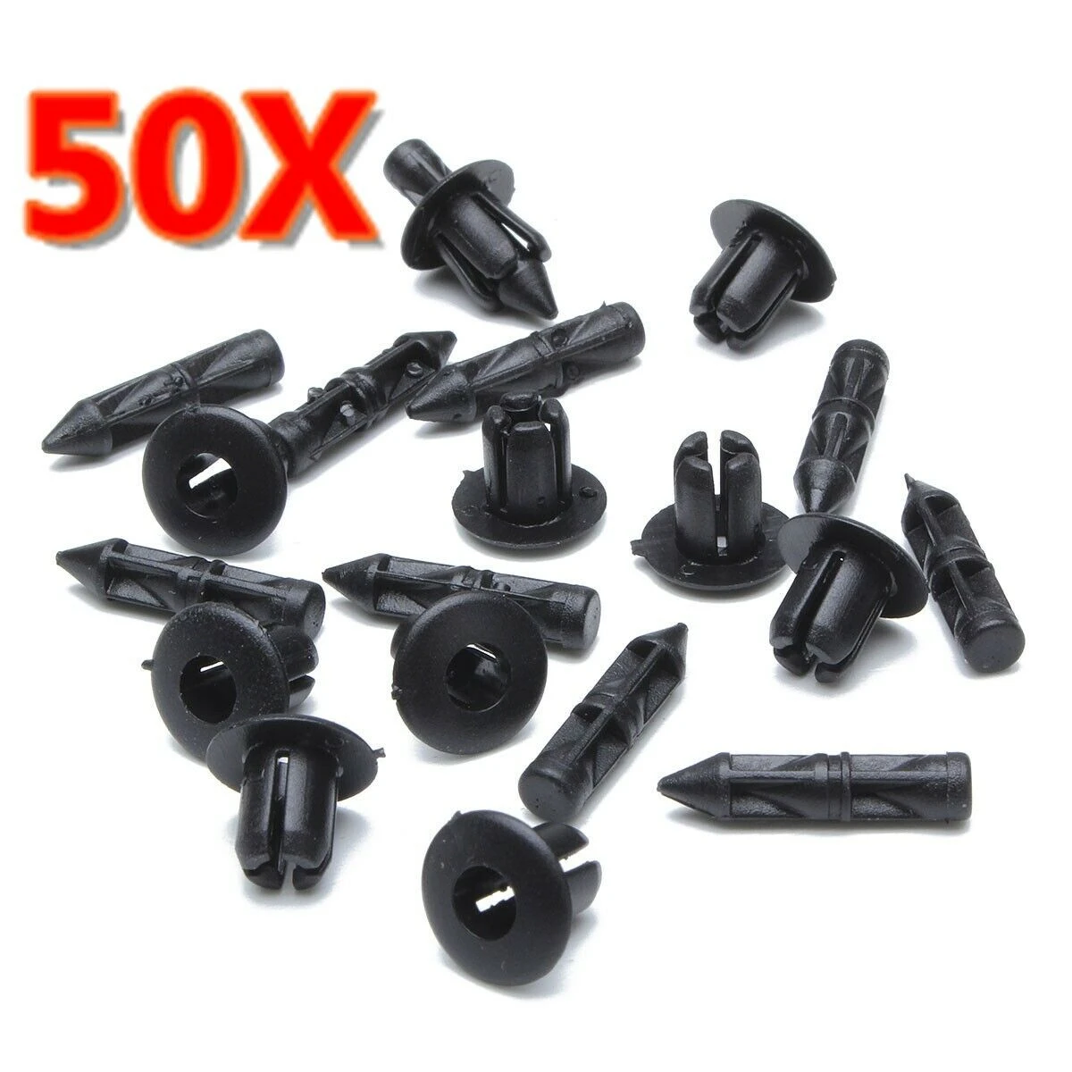 For Honda Snap Clips Motorcycle Parts Plastic Rivets 50pcs Black ...