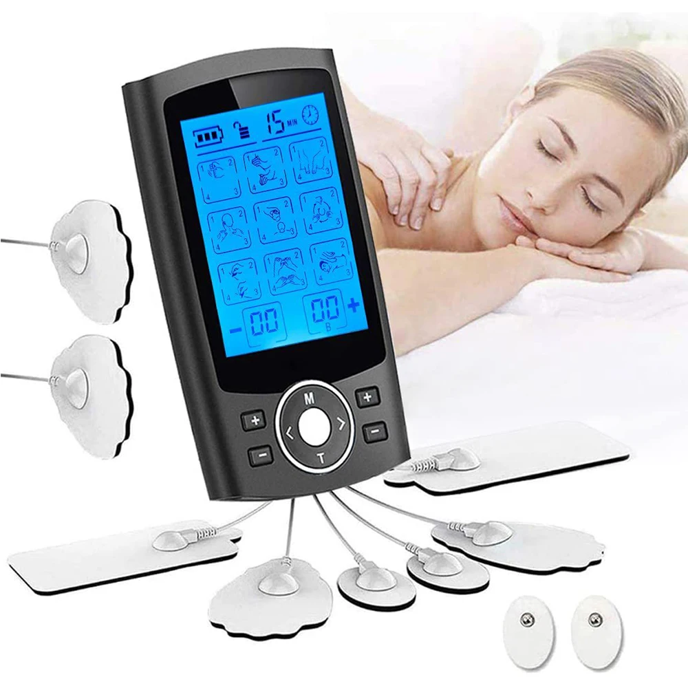 TENS EMS Muscle Stimulator Electric Pulse Body Massager For Pain Relief ...