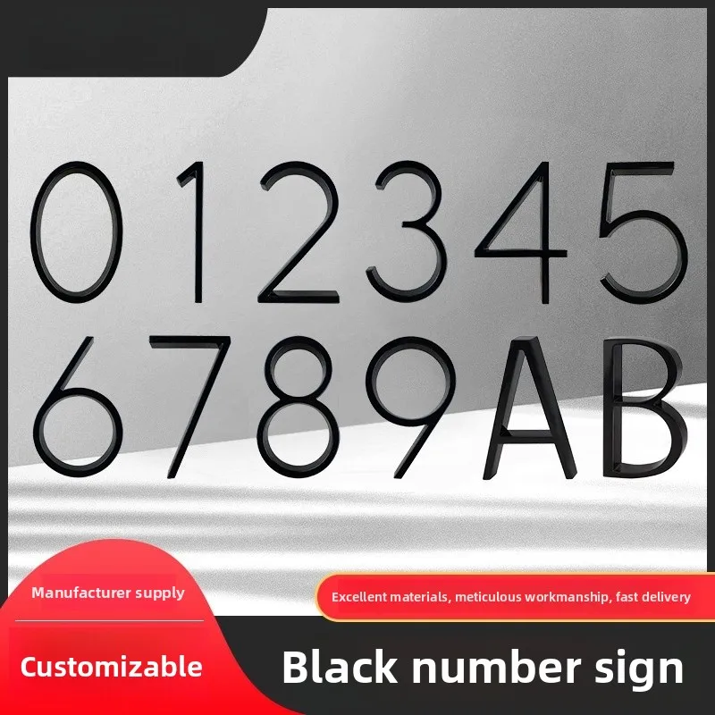 The door number manufacturer supplies zinc iron alloy black digital ...