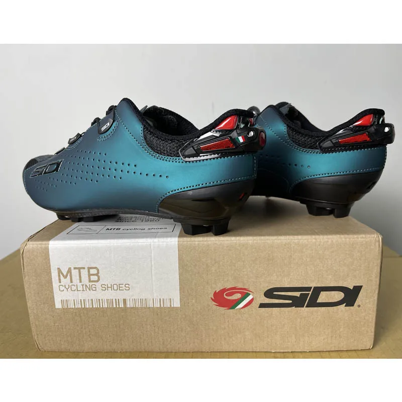SIDI TIGER 2 MTB 사이클링 신발, 탄소 밑창, 통기성 크로스 컨트리 산악 자전거 대회 스니커즈, 클리트 슈즈 ...