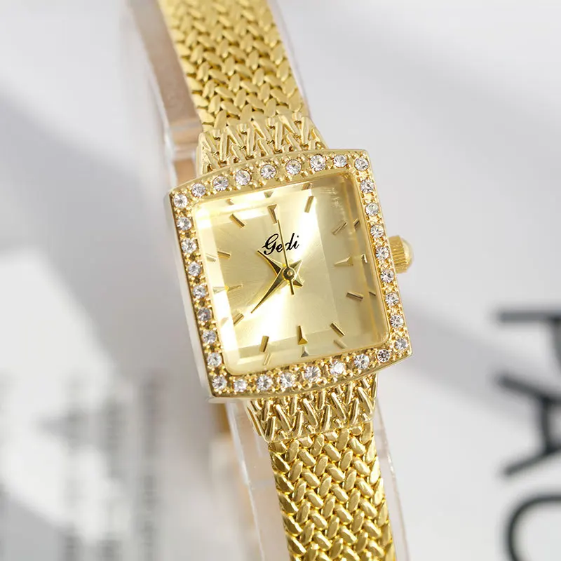 GEDI-New-Women-s-Small-Square-Watch-Waterproof-Quartz-Watch-Temperament ...