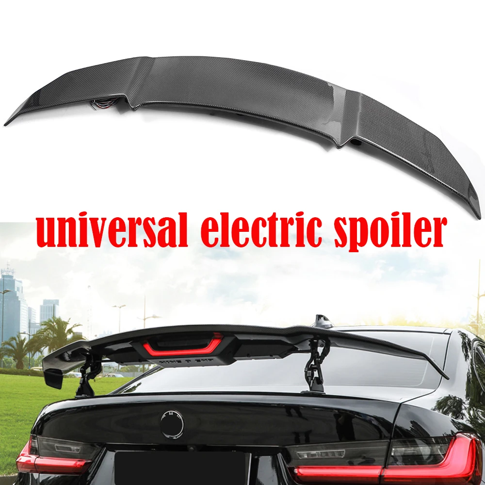 Universal-Electric-Spoiler-Real-Carbon-Fiber-Rear-Trunk-Lip-Wing-Refit ...