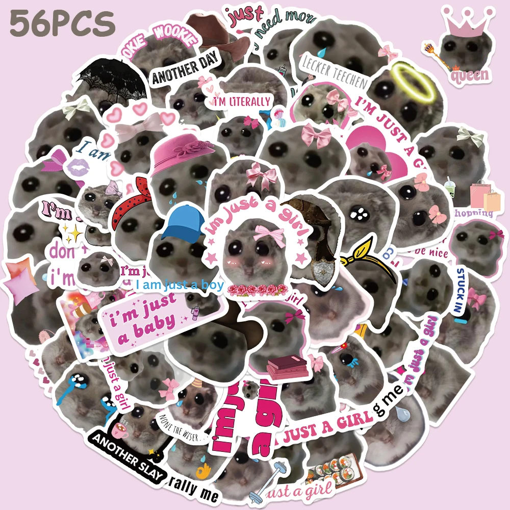 56pcs-Sad-Hamster-Meme-Stickers-Funny-Cartoon-Toys-Decals-For-Kids ...