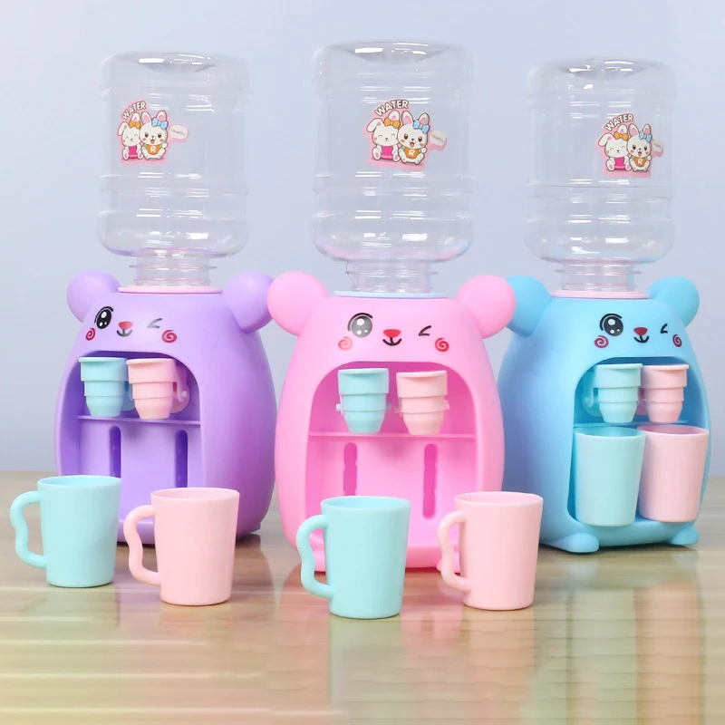 Dual-Water-Dispenser-Toy-with-mini-Cute-Pink-blue-Juice-Milk-Drinking ...