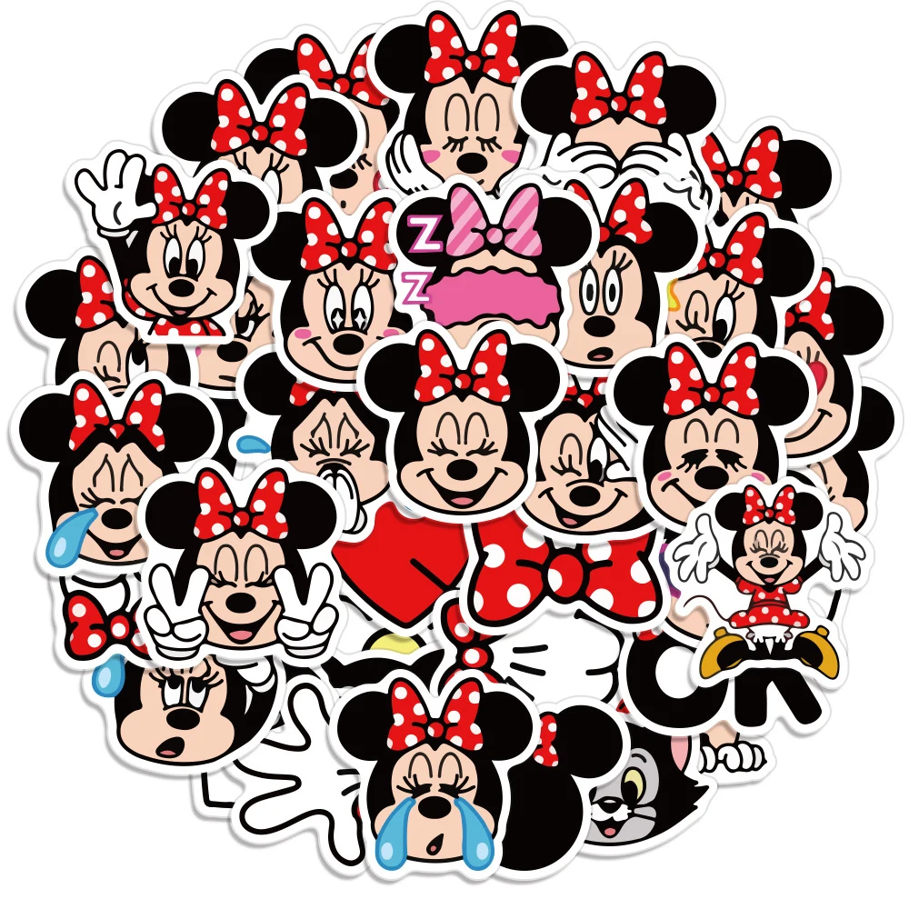 10-20-40pcs-Cute-Minnie-Mouse-Stickers-Disney-Cartoon-Sticker-Notebook ...