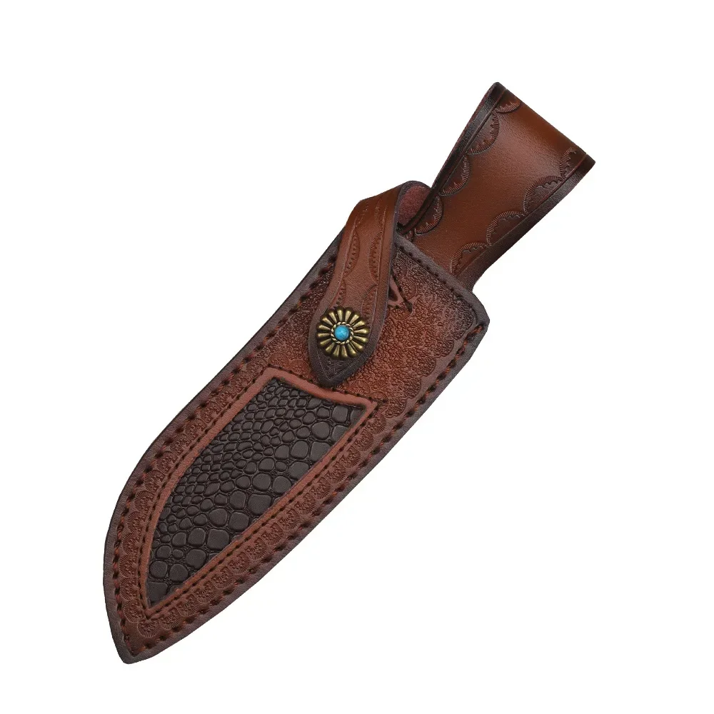 23.5X4.5CM Two-layer Cowhide Leather Sheath Case for Fixed Blade ...