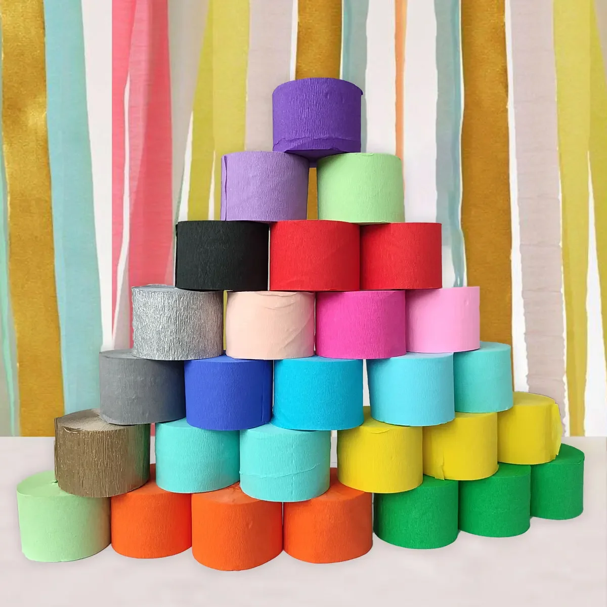 Colored Crepe Paper Roll Crinkled DIY Halloween Origami Birthday Party ...