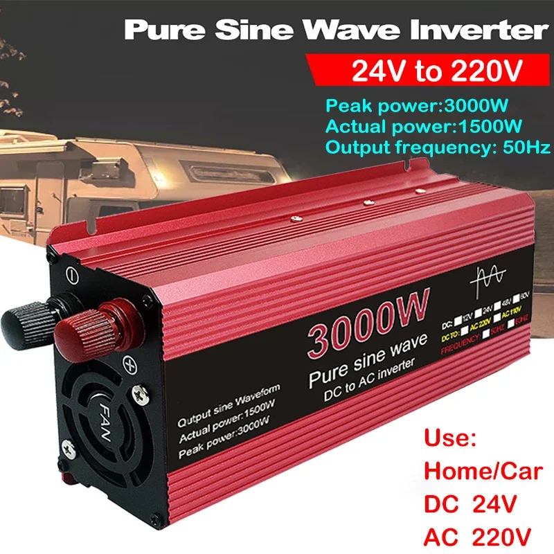 Pure-Sine-Wave-Inverter-DC-24V-To-AC-220V-Voltage-1000W-1600W-2200W ...