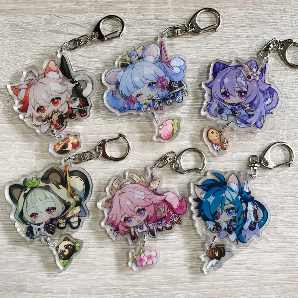 Game Genshin Impact Shogun Yae Miko Xiao Keychain Cosplay Cute ...