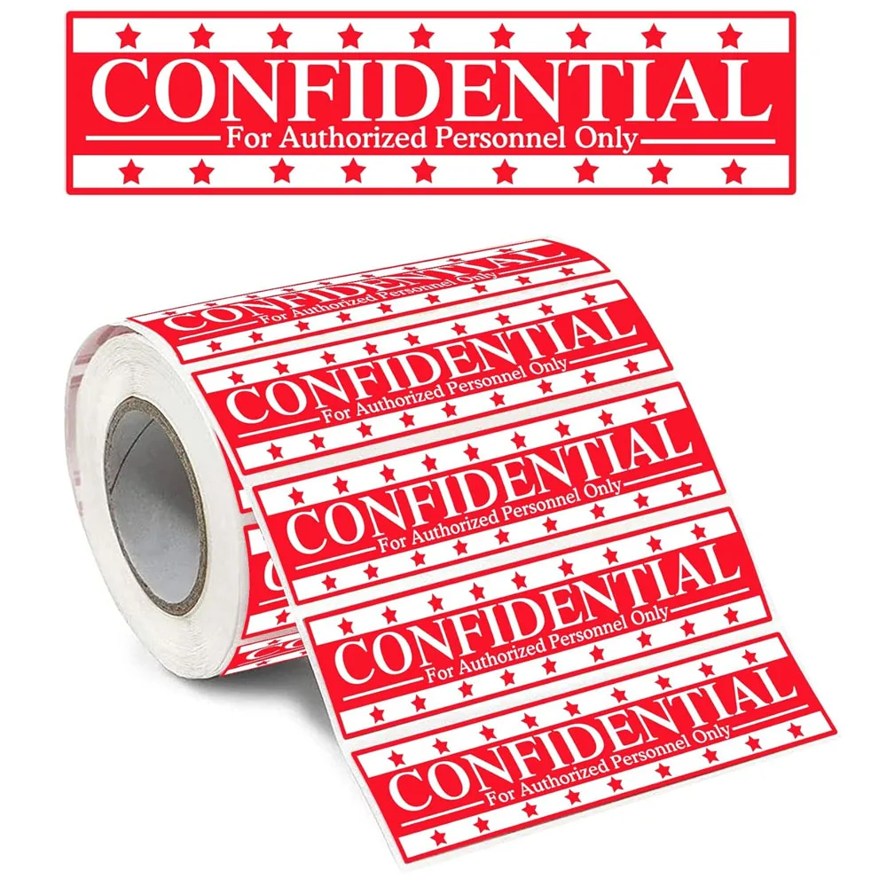 500Pcs Red Confidential Stickers 4x1 Inch Confidential for Authorized ...
