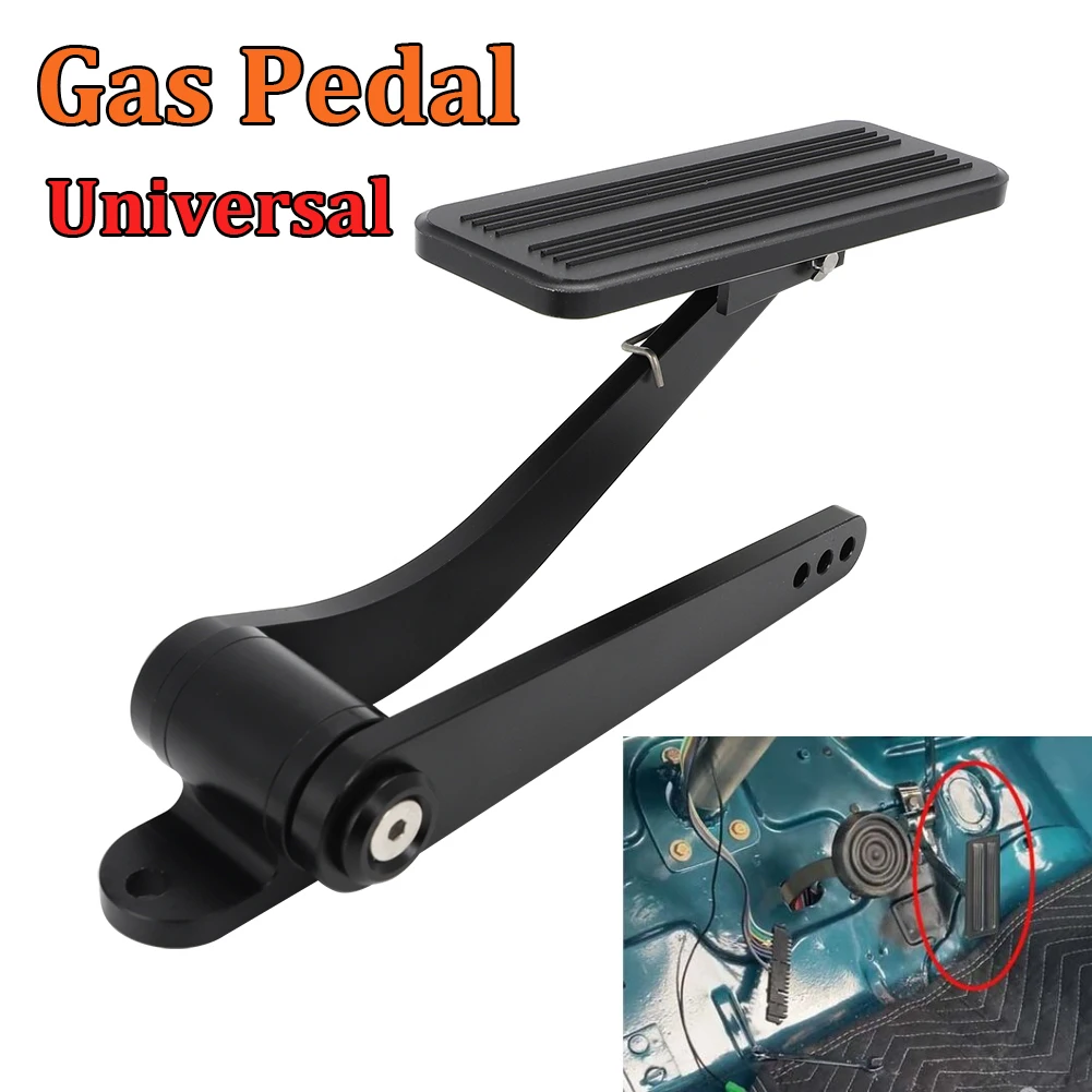 Universal-Black-Aluminum-Gas-Pedal-For-GM-Chevy-Ford-Throttle-Firewall ...