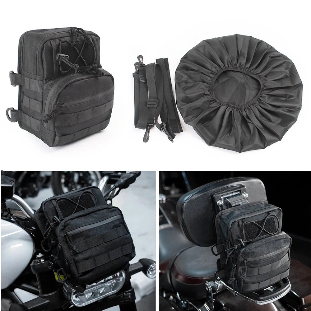 Universal Black Traveller Bar Handlebar T-Bar Bag Handle Bag For Harley ...