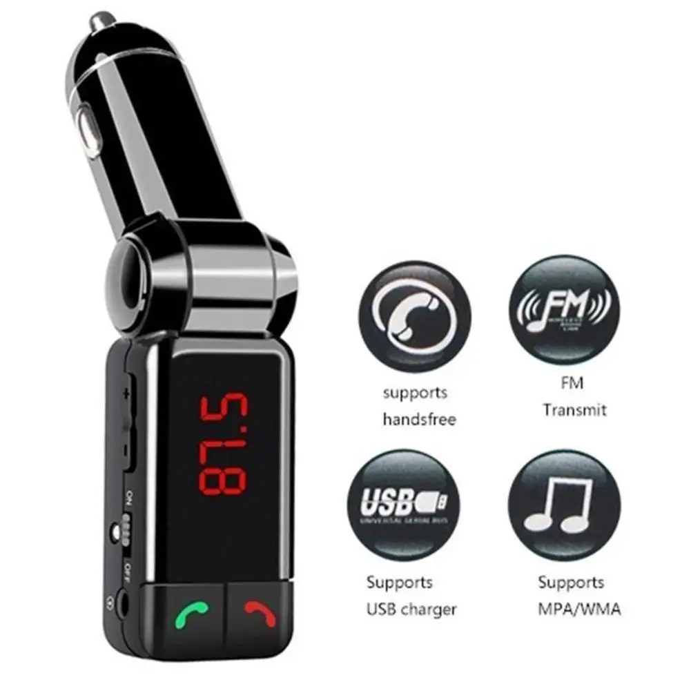 Lcd Fm Transmitter Car Mp3 Tf Card Player 3.5mm Playback Handsfree ...