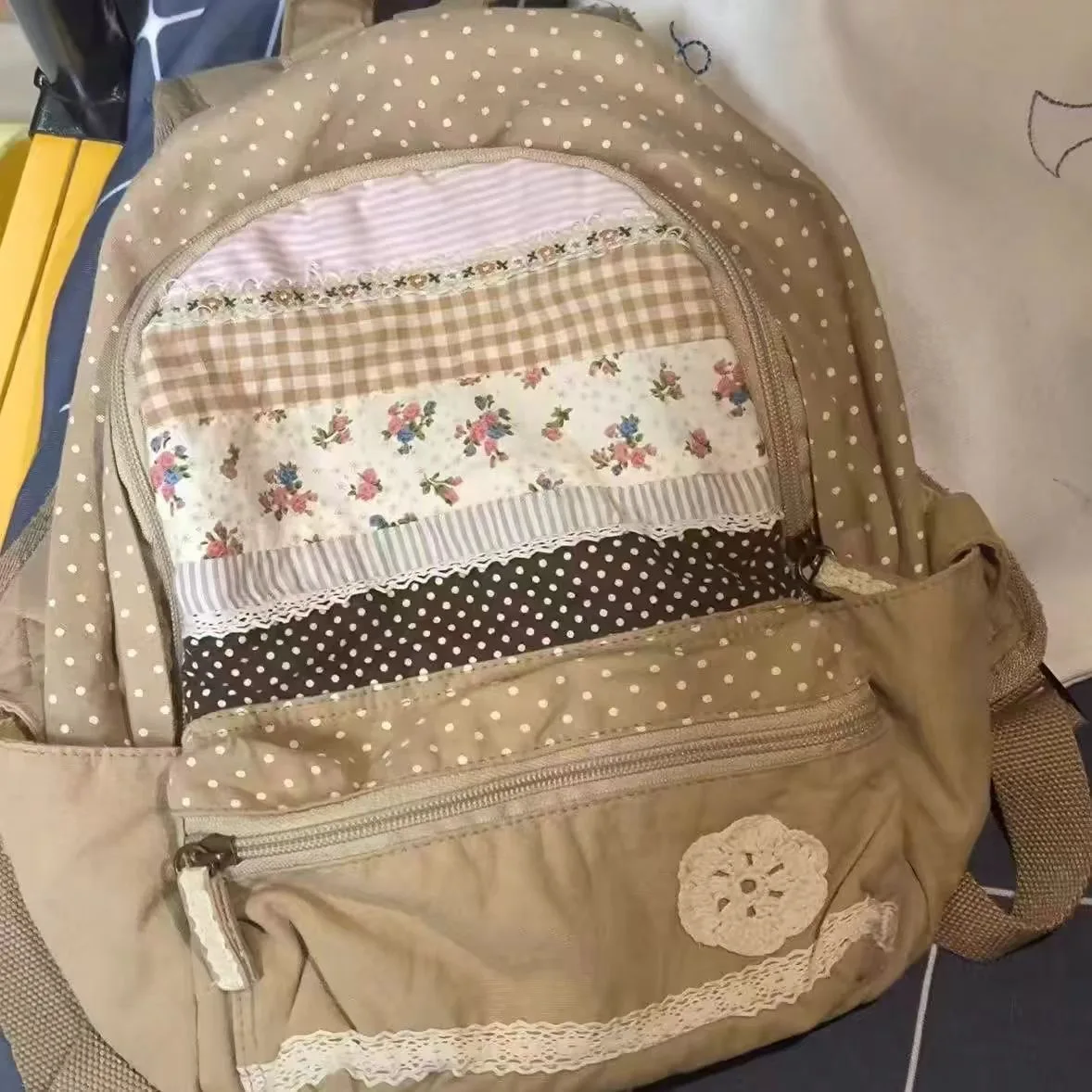 Japanese Vintage Y2k Aesthetic Backpacks Sweet Cute Flower Print School ...