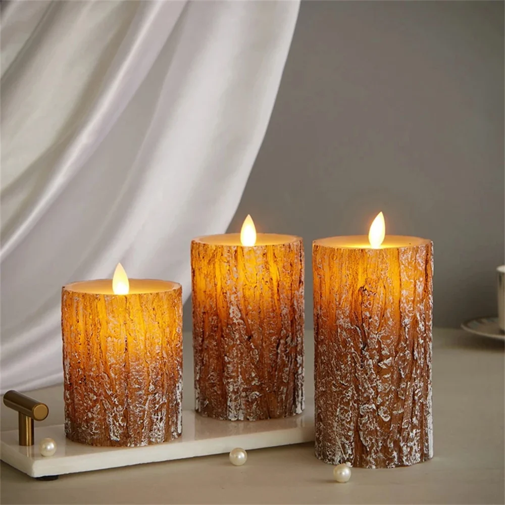 LED-Electronic-Candle-Light-Dancing-Swinging-Wick-LED-Pine-Bark-Candle ...