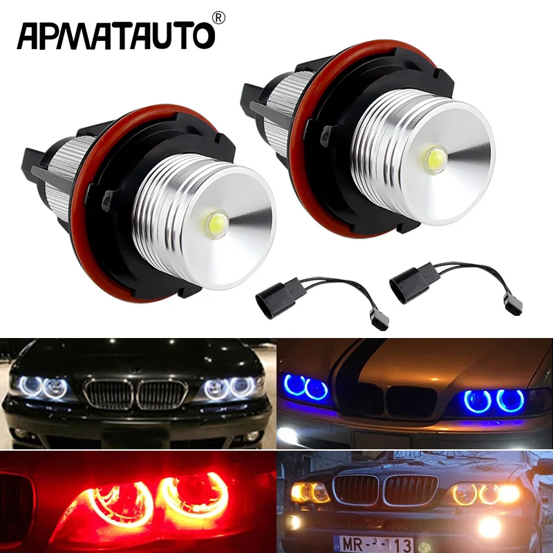 2pc LED Angel Eye Halo Ring Marker Light Bulb For BMW E39 E53 E60 E61 ...