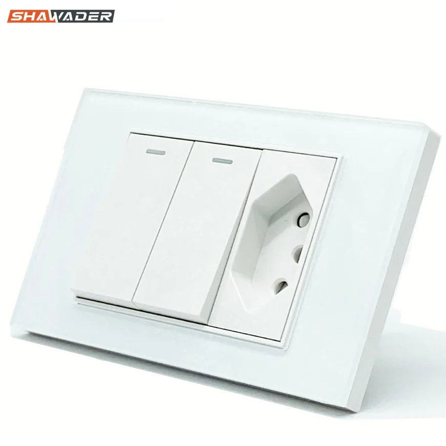 Brazil Electric Plug Power Brasil Wall Sockets Pressure Switch Tempered ...