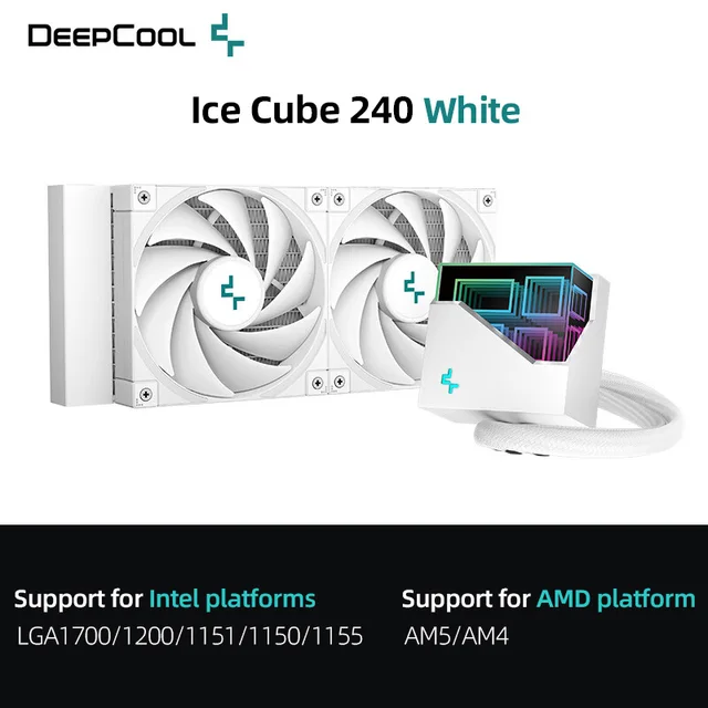 DeepCool LT720/520 White CPU Liquid Cooler ARGB Fan Integrated Water ...