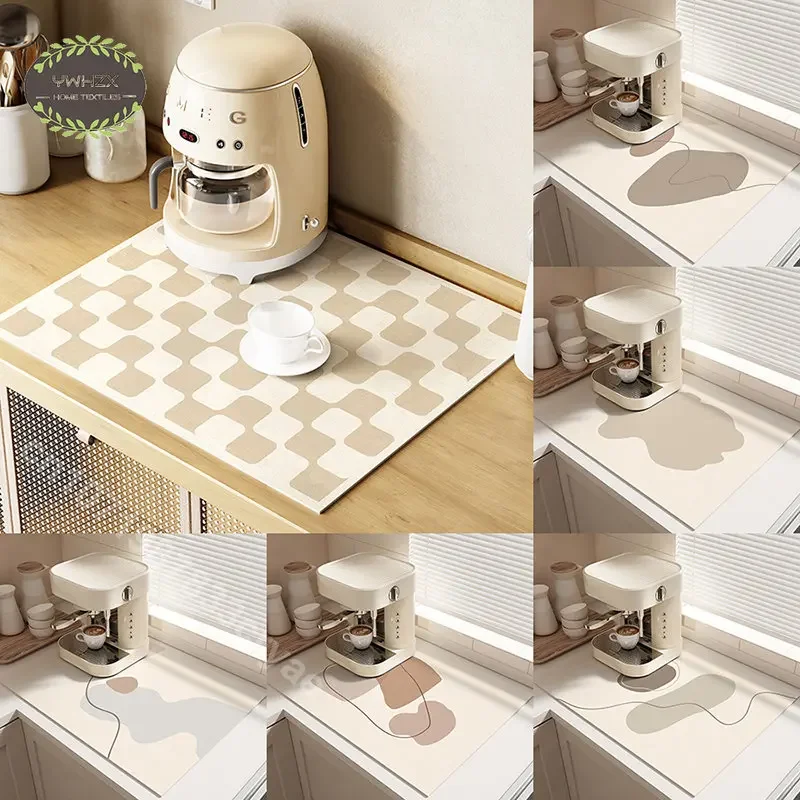 Kitchen-Drain-Pad-Quick-Tableware-Placemats-Coffee-Dish-Drying-Mats ...