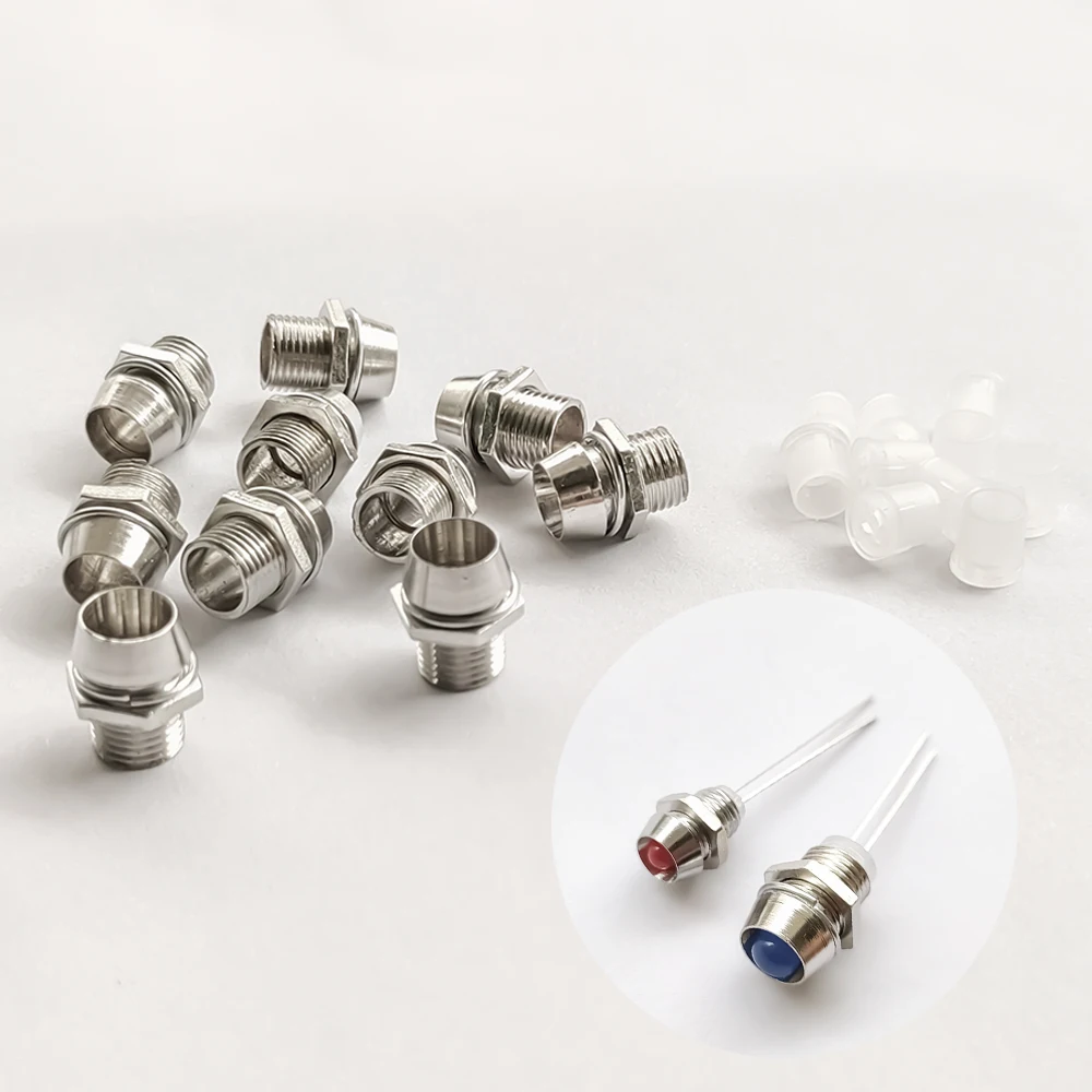10pcs 3MM 5MM Light Emitting Diode Metal LED Holder Mount Panel Display ...