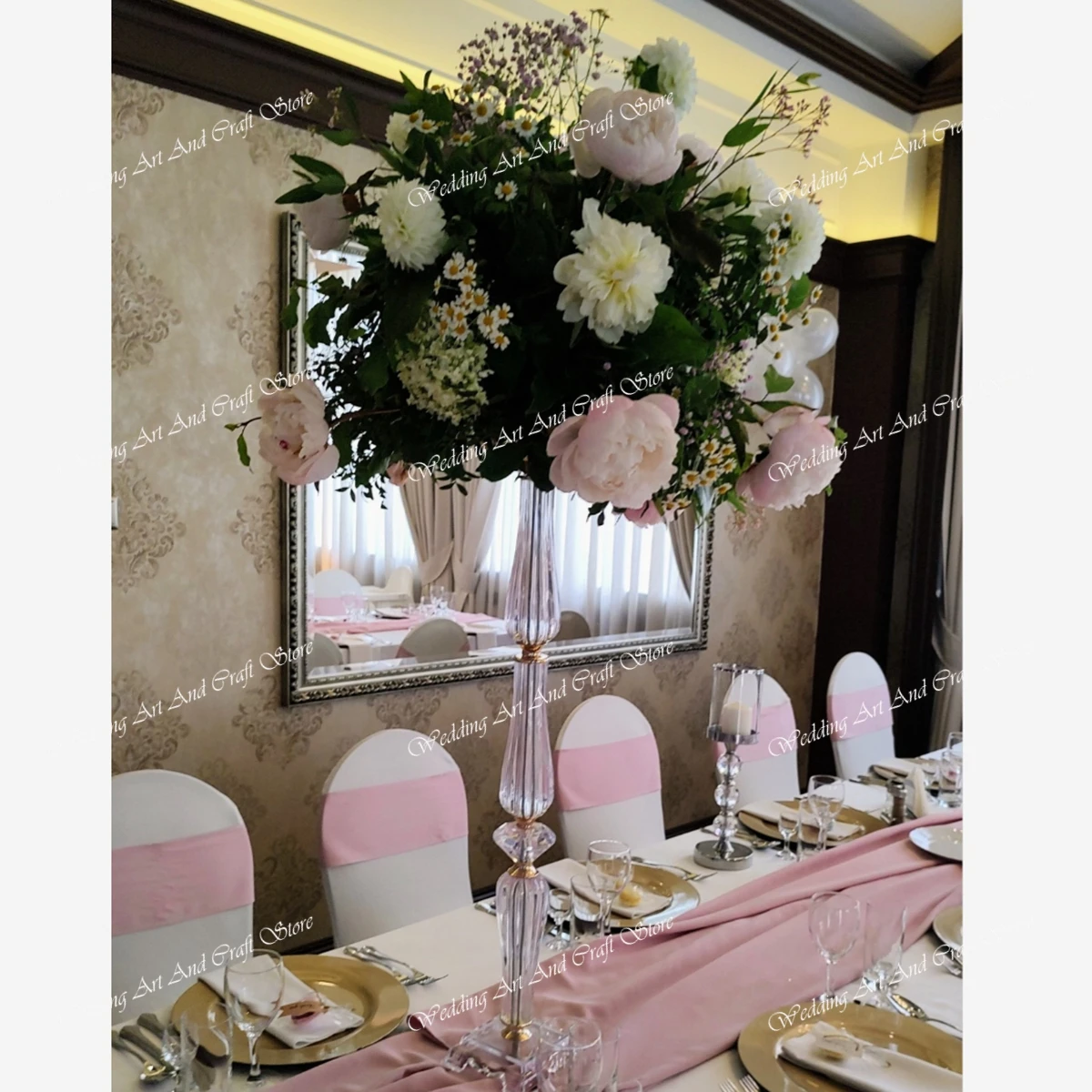 10pcs-40cm-to-100cm-tall-Acrylic-Aisle-Stands-Weddings-Pillars-Stands ...