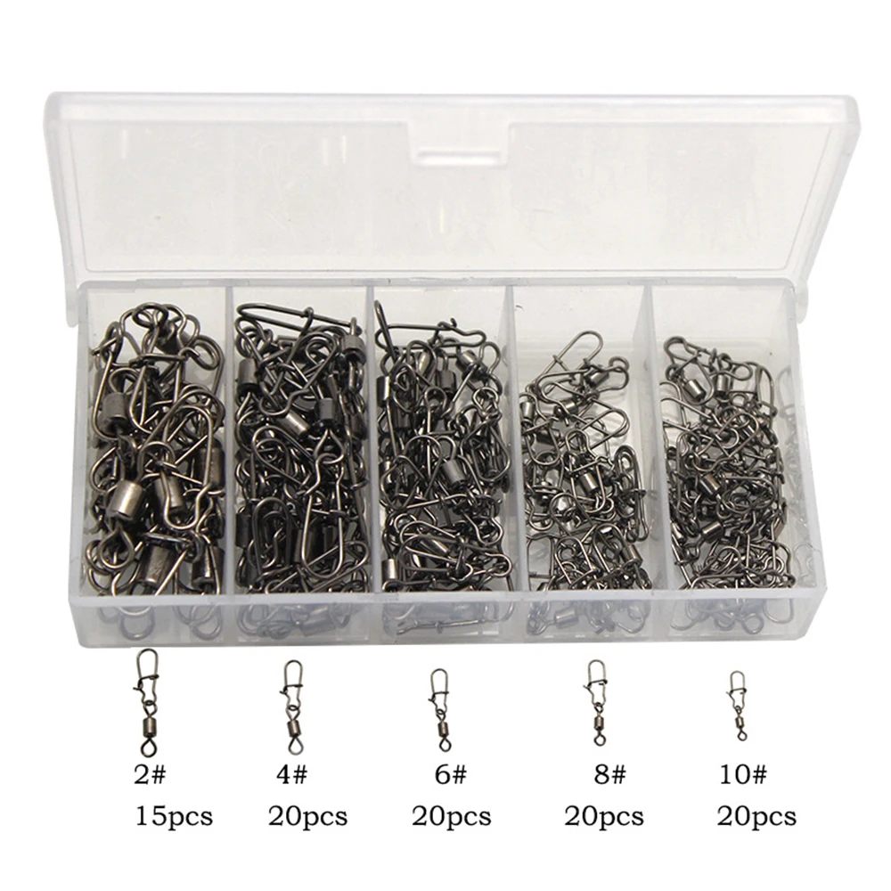 96pcs-Set-Fishing-Connector-Swivels-Interlock-Pin-Snap-Rolling-Swivel ...