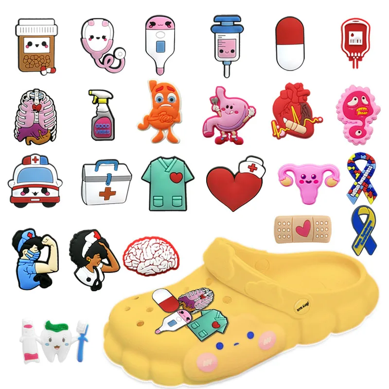 1pcs Medical Supplies Pvc Shoe Charms Stethoscope Syringe Pill Band Aid ...