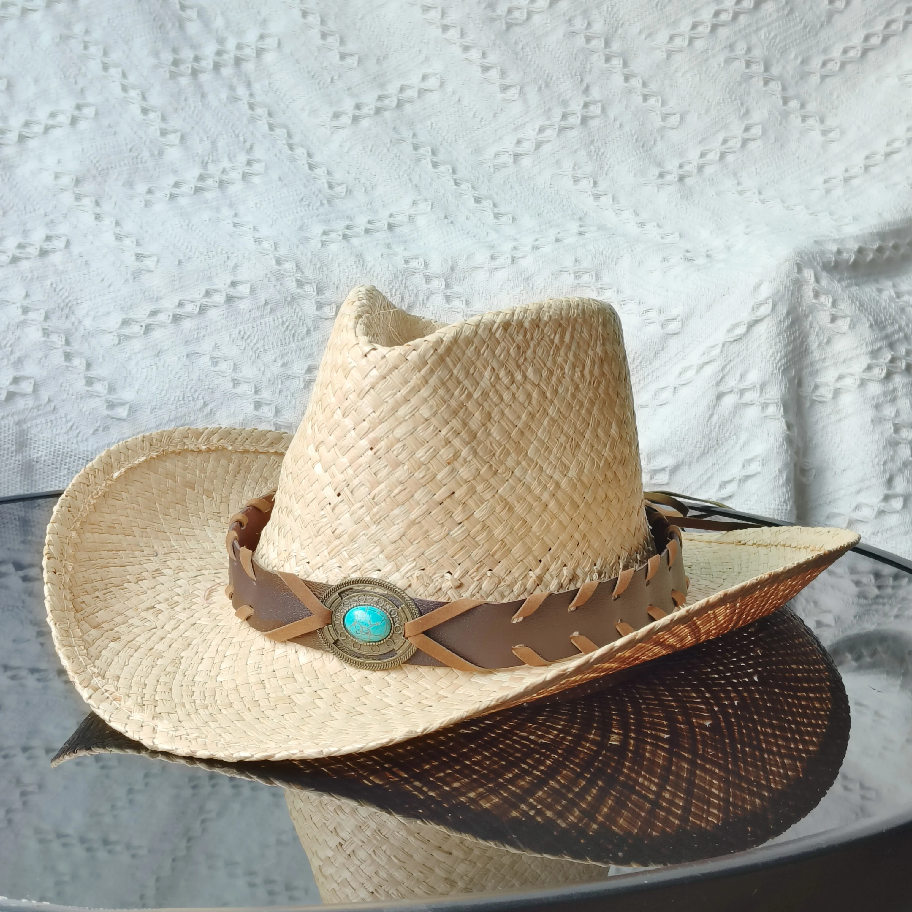 light-Western-Cowboy-Straw-hat-women-Fashion-Large-Brim-straw-hat-Party ...