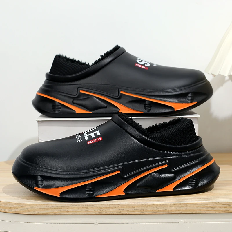 Zapatillas cálidas de invierno para hombre, zapatillas de algodón con ...