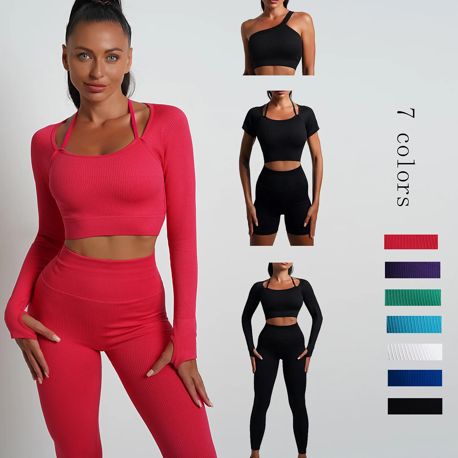 Fitness-Set-High-Waist-Tight-Sports-Leggings-Lifting-Hips-Quick-Drying ...