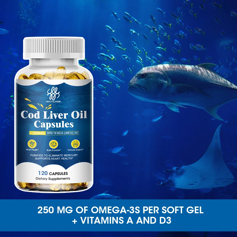 Cod-Liver-Oil-Capsules-Fish-Oil-Omega-3-Vitamins-A-D3-Stress-Relief ...