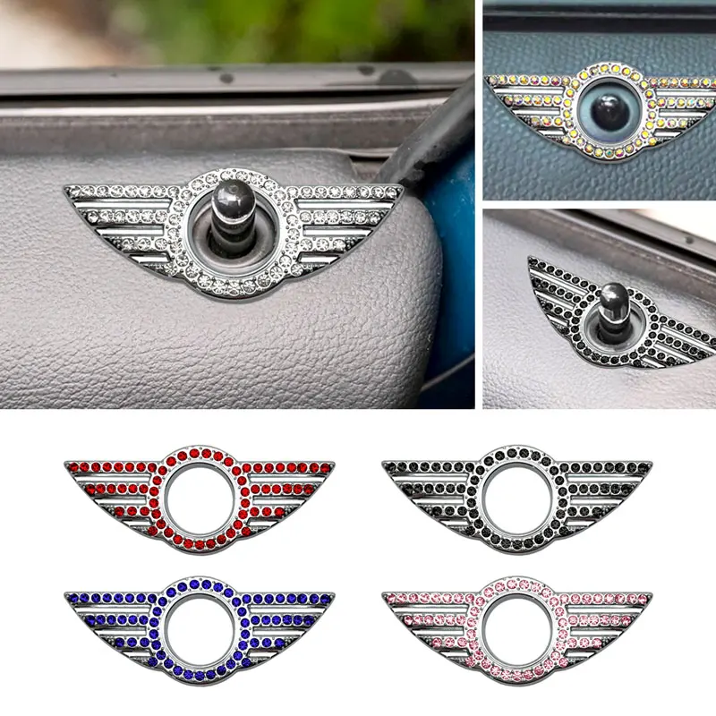 1Pcs-Creative-Car-Decor-Colorful-Crystal-Diamond-Door-Pin-Lock-Wing ...