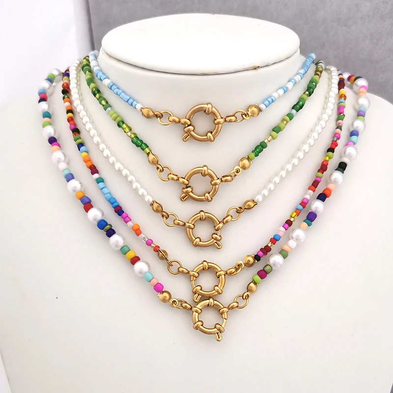 Qmhje – Collier Boho Imitation Perle Pour Femmes, Ras Du Cou, Graine De ...